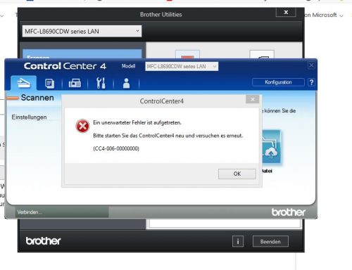 Xử lý lỗi CC4-006-00000000 khi scan bằng Control Center 4 | iScan.vn